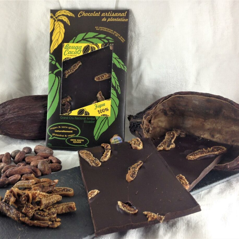 Tablette de chocolat Bio 75% - Menthe et éclats de cacao - Bouga Cacao